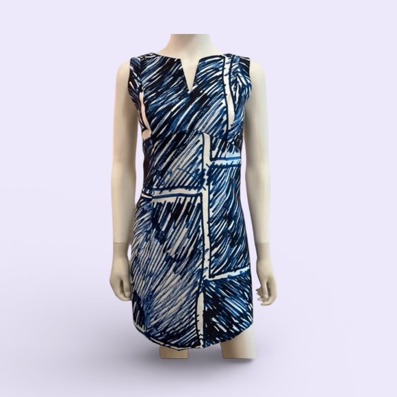 Milly | Dresses | Milly Womens Designer Dress Blue White Shift 2 | Poshmark